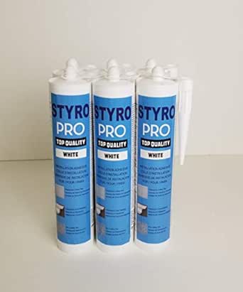Styro Pro Adhesive (Pack of 6 Tubes) Perfect Glue for styrofoam Tiles ...