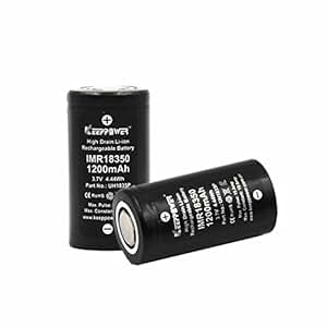 Amazon.com: 2 Pcs KeepPower Flat Top 18350 10A Discharge IMR 1200mAh 3.7V UH1835P Quality High ...