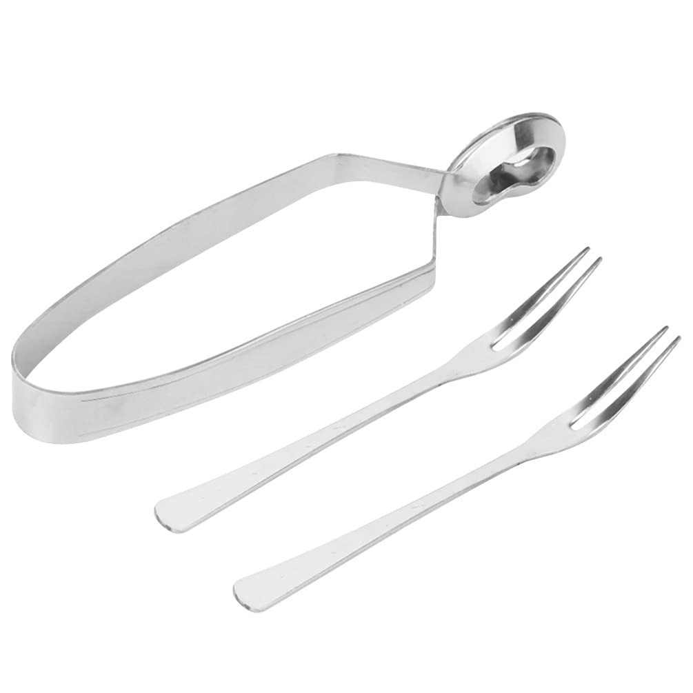 Buy UPKOCH 2pcs Stainless Steel Mini Escargot Snail Tongs and Fork ...