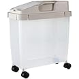 20Lb Airtight Rice Storage Container with Wheels, Dry Food Cereal Flour ...