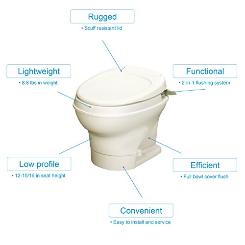 Thetford Aqua-Magic V RV Inodoro Descarga manual/Perfil bajo/Pergamino ...