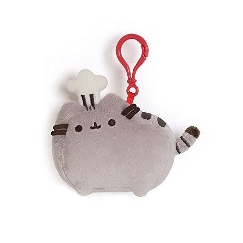 GUND Pusheen with Chef Hat Stuffed Plush Backpack Clip, 4.5"