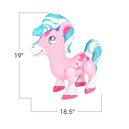 ArtCreativity Pink Pony Inflate, Animal Party Decorations and Supplies ...