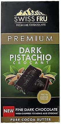Swiss Fru Premium Dark Chocolaate Pistachio Crocant 80gm price in Egypt ...