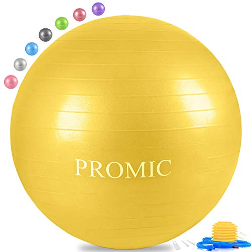 PROMIC Exercise Ball (45 cm) Children's Balance Ball with Foot Pump ...