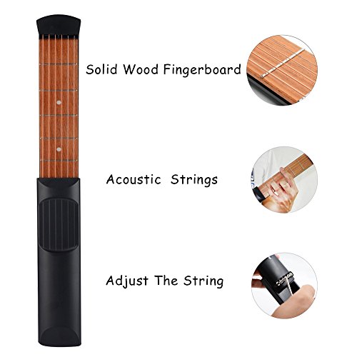 Купить Pocket Guitar 6 Fret Portable Guitar Practice Gadgets 6 Strings ...