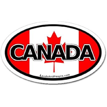Amazon.com: Canada and Canadian Flag Car Bumper Sticker Decal Oval ...