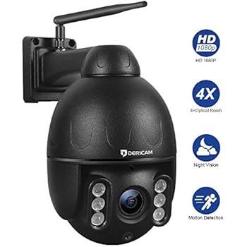Amazon.com : Dericam Outdoor Wireless Security Camera, PTZ Camera, 4x ...