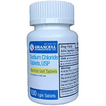Amazon.com: Sodium Chloride Tablets 1 Gm, USP Normal Salt Tablets - 100 ...
