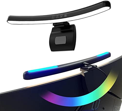 RGB Gaming Monitor Lamp, Monitor Screen Eye Caring Dimming With RGB ...