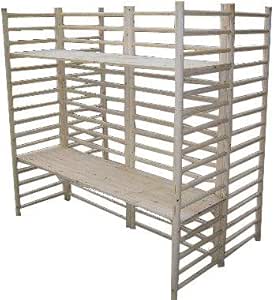 Amazon.com: 2 Sided Log Wood Dowel Shelf Rack with four 4' long ...