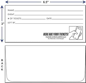 Amazon.com : Ticket Envelopes Pre-Printed - Here are Your Tickets ...