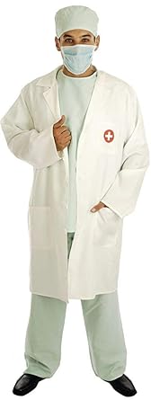 DOCTOR FANCY DRESS COSTUME HOSPITAL SCRUBS OUTFIT ADULTS MENS WHITE ...