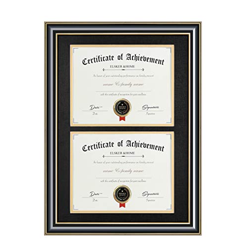 ELSKER&HOME Double Document/Photo Wood Frame-Made for Certificates ...