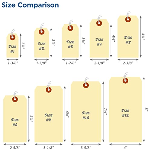 SmartSign Blank Manila Tags With Wire - Pack Of 100, Size-5, 13pt Thick ...