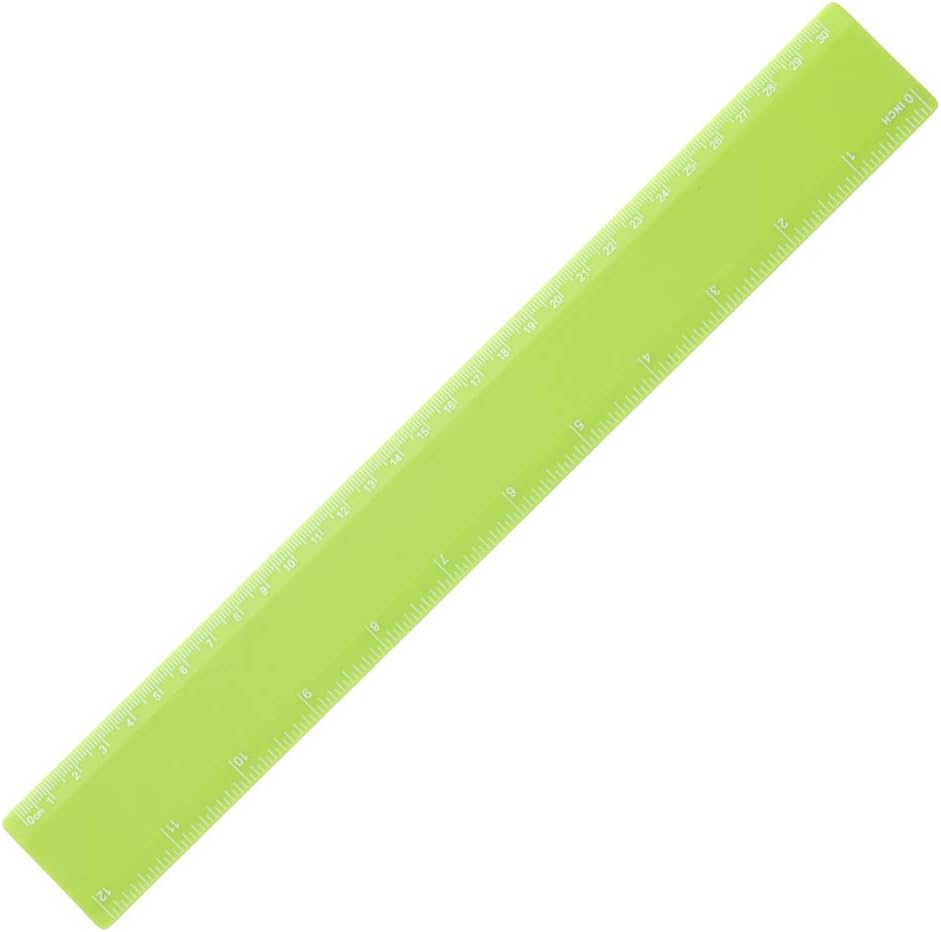 eBuyGB Shatterproof Plastic 12 Inch Measuring Ruler Tool, Lime Green ...