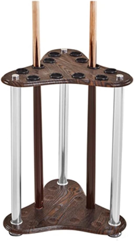 Pool Cues Racks,Free-Standing Wood Rack Holds Up To 12 Cues,Billiard ...