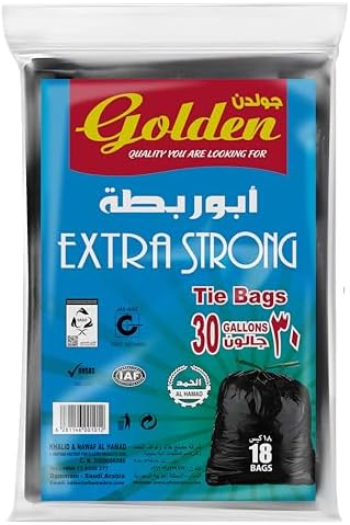 Gold Trash Bag with Tie, 30 Gallon, Black price in Saudi Arabia ...