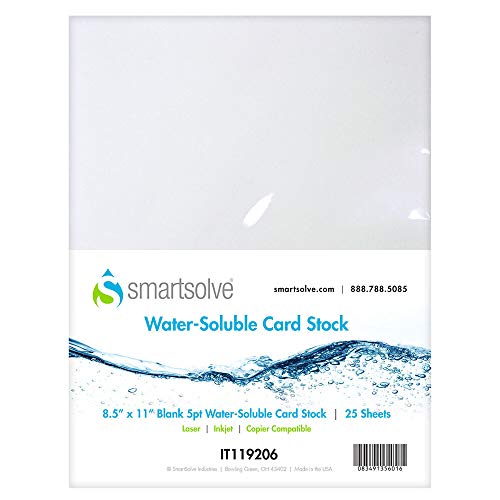SmartSolve Water-Soluble 5pt CardStock, White, IT119206, Dissolves ...
