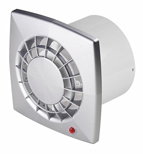 Grey Bathroom Extractor Fan 100mm / 4" with Pull Cord Switch & Ball ...