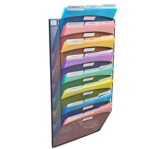 Ultimate Office Mesh Wall File Organizer, 8 Tier Vertical Mount Hanging ...