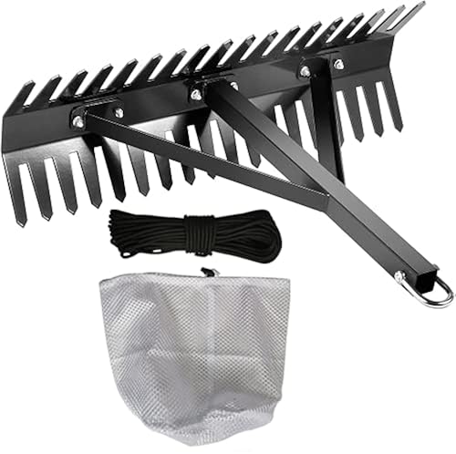 shengyi Pond Rake,Weed Removal Tool，Steel Blades 16-32 inch Aquatic ...