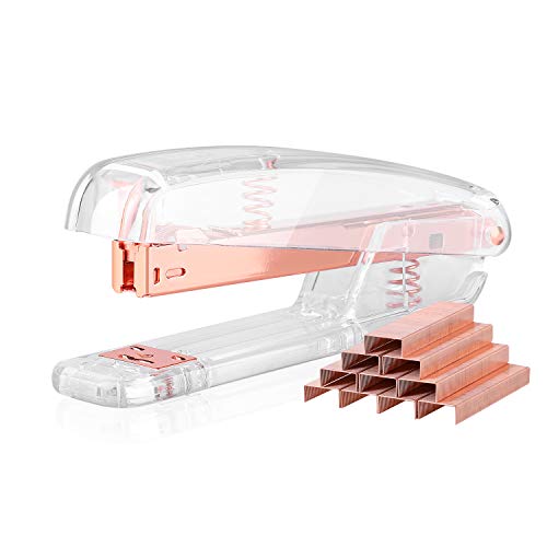 EFISH Small Office Stapler,Transparent Spring Powered Desktop Standard ...