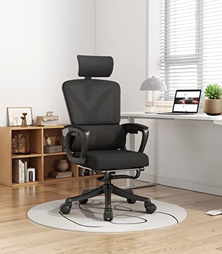 Ergonomic Office Chair, Mesh Computer Desk Chair with Adjustable Sponge ...