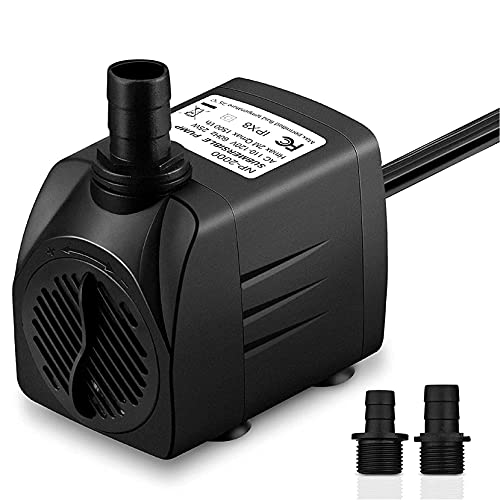 Homasy 400GPH Submersible 36 Hours Dry Burning, 25W Fountain Water Pump ...