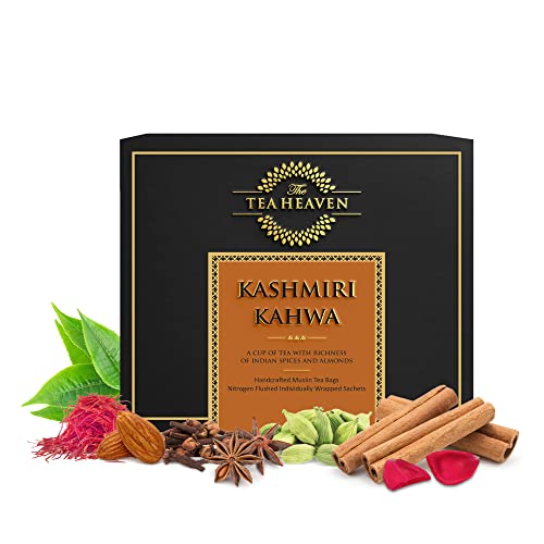 The Tea Heaven Kashmiri Kahwa Tea Bags, Premium Kashmiri Chai with 6 ...