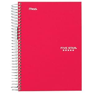 Five Star Spiral Notebook, College Ruled, 5 Subject, 6 x 9.5 Inches ...
