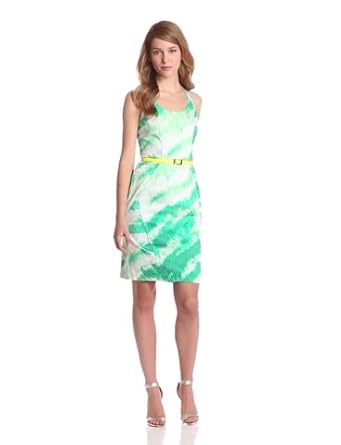 Vince Camuto Women's Structured Dress With Racerback, Green Feline, 8 ...