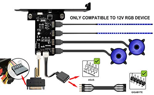 EZDIY-FAB RGB Extension Control Card for RGB Led Fan and RGB LED Strips ...