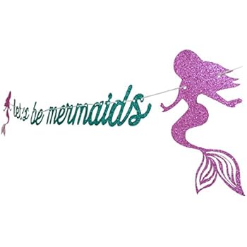 Amazon.com: Glitter Mermaid Under the Sea Happy Birthday Banner Baby ...