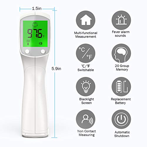 Non Contact Infrared Forehead Temperature for Adults, Touchless Medical ...