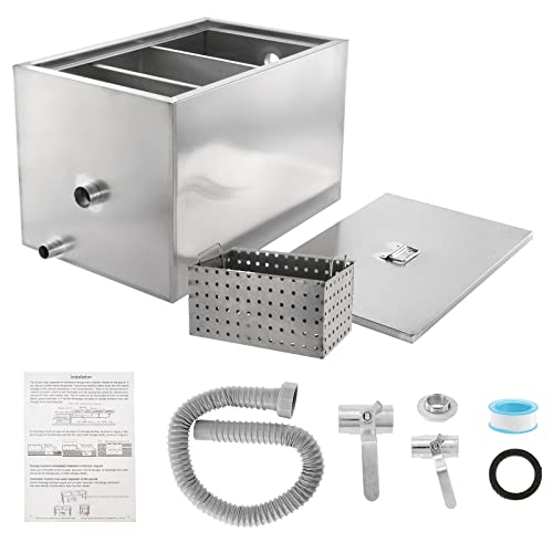 IRONWALLS 40 lb Grease Traps for Restaurants Under Sink, Stainless ...
