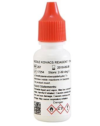 Indole, Kovac's Reagent, for Tube Test, 15ml, by Hardy Diagnostics ...