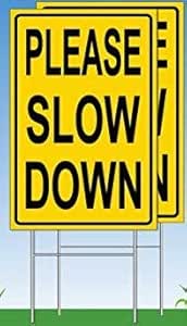 Amazon.com: The Sign Studio - Please Slow Down Safety Signs - 12" x 18 ...