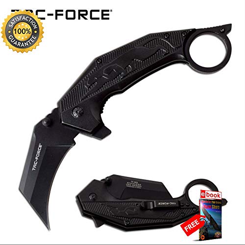 SPRING ASSISTED Folding Sharp KNIFE Tac-Force 2.75'' Black Blade ...