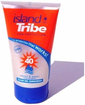 Island Tribe Clear Gel waterproof SPF 40 Sunscreen 100ml: Amazon.co.uk ...