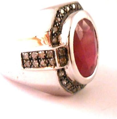 Mens silver ring with natural ruby and diamond stone price in Saudi ...