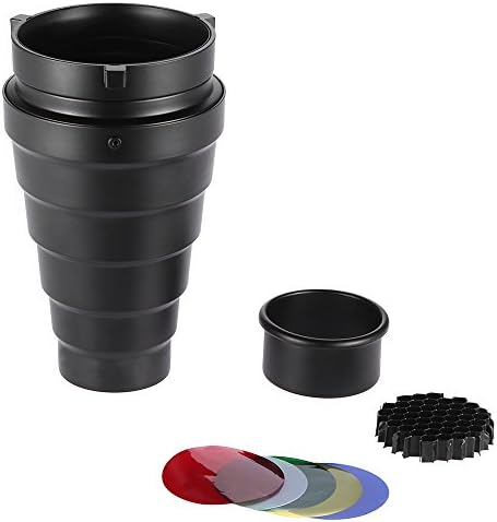 سعر Andoer Metal Conical Snoot With Honeycomb Grid, 5Pcs Color Filter ...