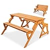 Best Choice Products 2-in-1 Transforming Interchangeable Outdoor Wooden ...