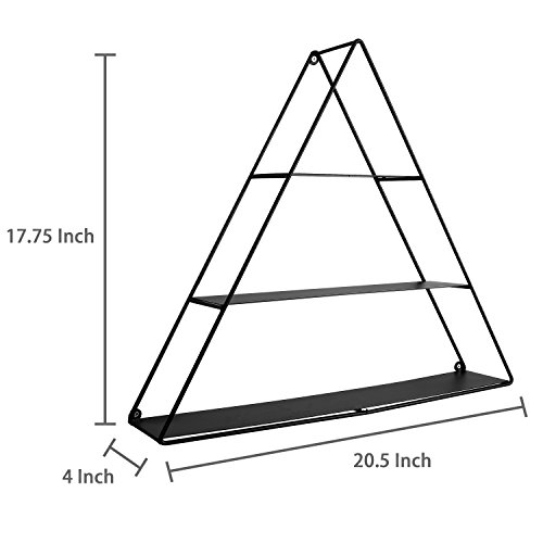 MyGift 3 Tier Triangular Matte Black Metal Bathroom Wall Shelf ...