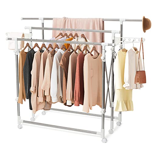 Todeco Clothes Drying Rack, Foldable Stainless Steel Laundry Drying ...