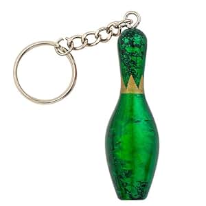 Amazon.com : Bowling Pin Crown Keychain - Green : Key Tags And Chains ...