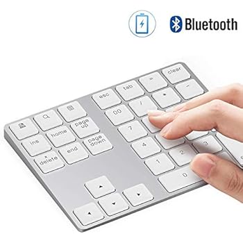 Amazon.com: Bluetooth Number Pad, Lekvey Aluminum Rechargeable Wireless Numeric Keypad Slim 34 ...