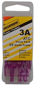 Amazon.com: Bussmann (VP/ATC-3-RP) Violet 3 Amp 32V Fast Acting ATC Blade Fuse, (Pack of 25 ...