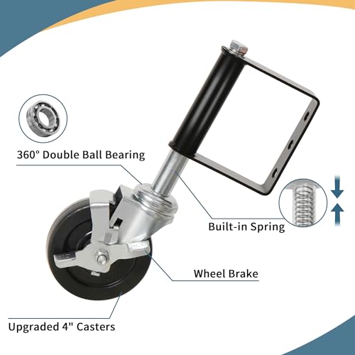Spring Loaded Adjustable Heavy Duty Drag Gate Wheels - 4 Inch Diameter ...