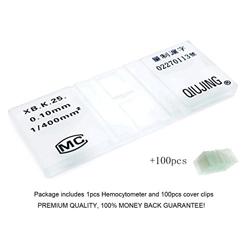 Hemocytometer Blood Counting Chamber with 100 Cover Slips Hemacytometer ...